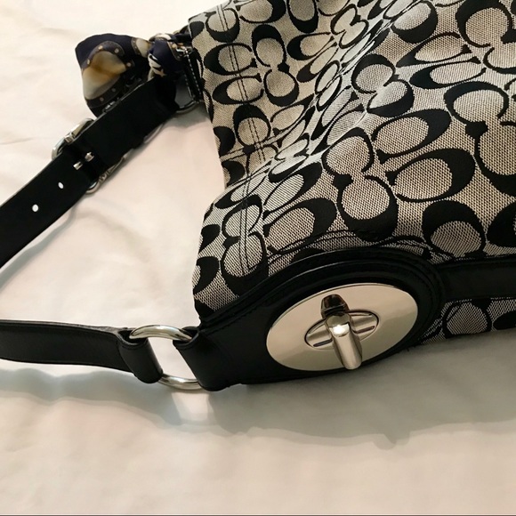 Coach | Bags | New Gray Black Coach Purse With Coach Scarf | Poshmark